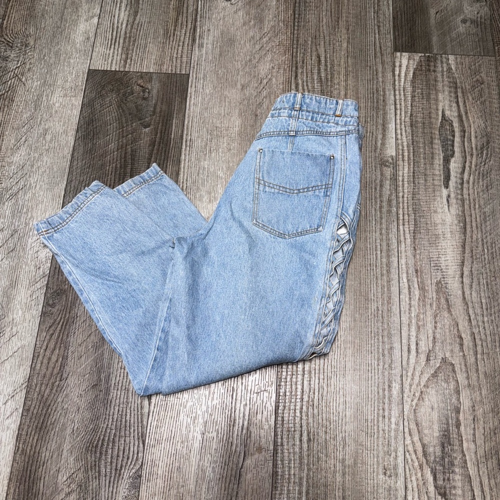 Vintage Together Cross Cross Paper Bag Baggy Mom Jean… - Gem